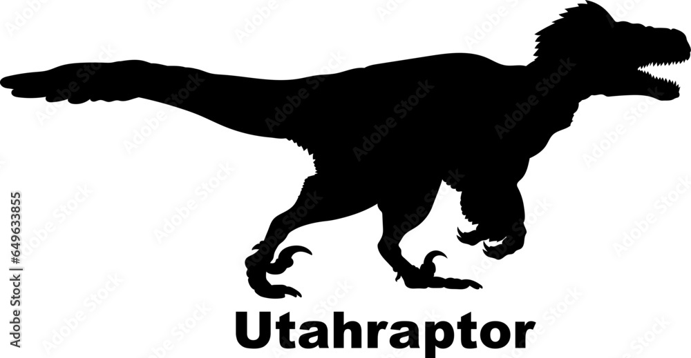 Vektorová grafika „Utahraptor Dinosaur silhouette dinosaur monogram ... Vektorová grafika „Utahraptor Dinosaur silhouette dinosaur monogram ...