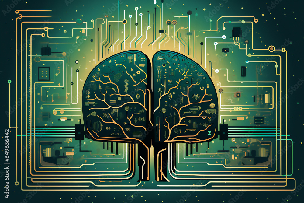 Printed circuit brain emulating cognitive functions through an ...