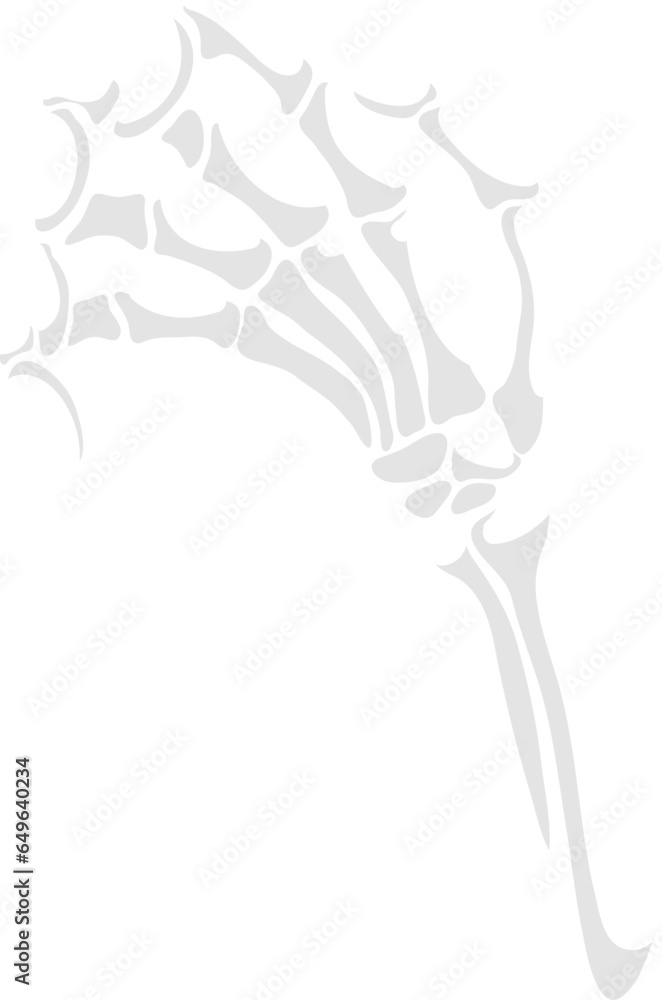Skeleton hand gesture, isolated vector skeletal arm, stripped of flesh ...