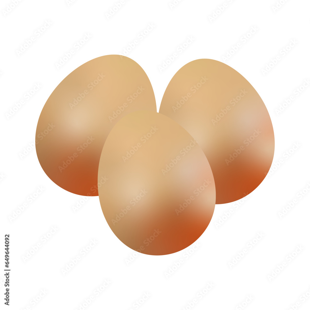 Set of realistic dark and light brown chicken eggs. Vector illustration ...