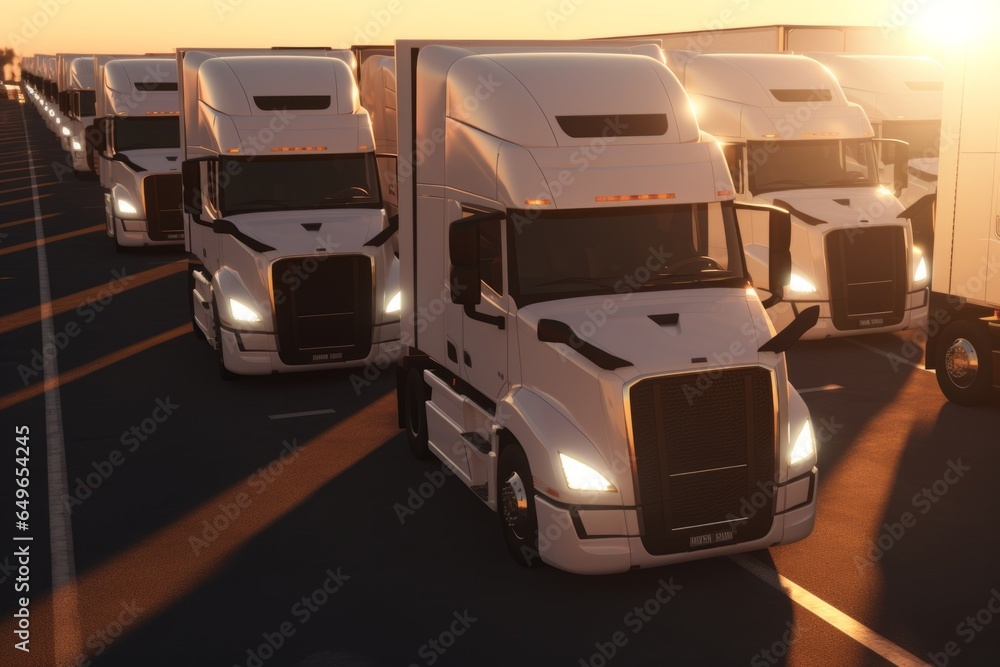 Logistic center cargo trucks transportation shipping lorry delivery ...