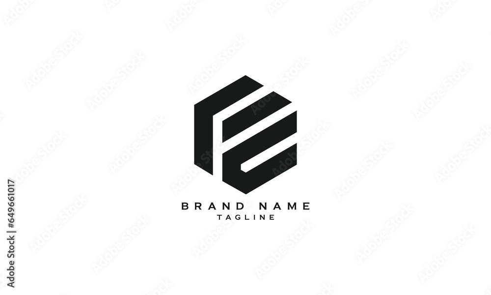 FEC, FCE, EFC, ECF, CEF, CFE, FE, EF, FC, CF, Abstract initial monogram ...