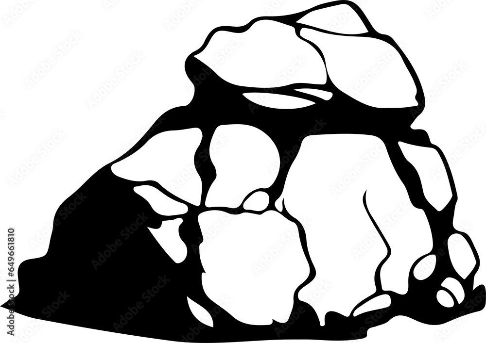 plies of rock comic drawing lines dry ink for decorated scene generated ...