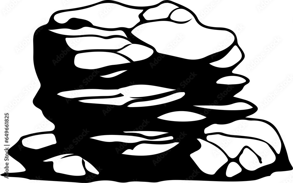 plies of rock comic drawing lines dry ink for decorated scene generated ...