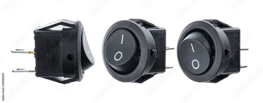 Front device panel with detailed black power switch button. Black power ...