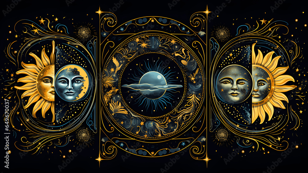 Magical banner for astrology, celestial alchemy, celestial art for the ...