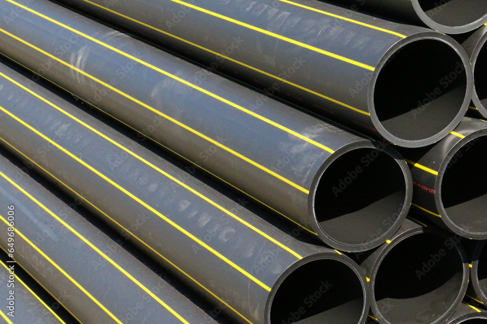 PE pipe plant, Industrial PE pipeline for gas and water. HDPE pipe ...