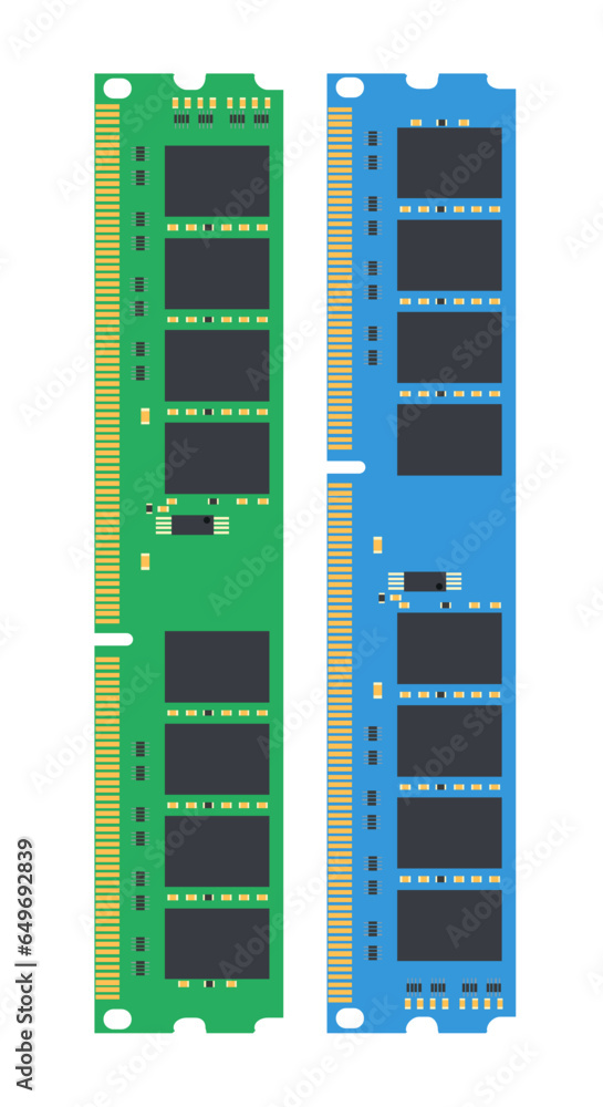 RAM or random access memory image. Computer memory icon. Vector ...
