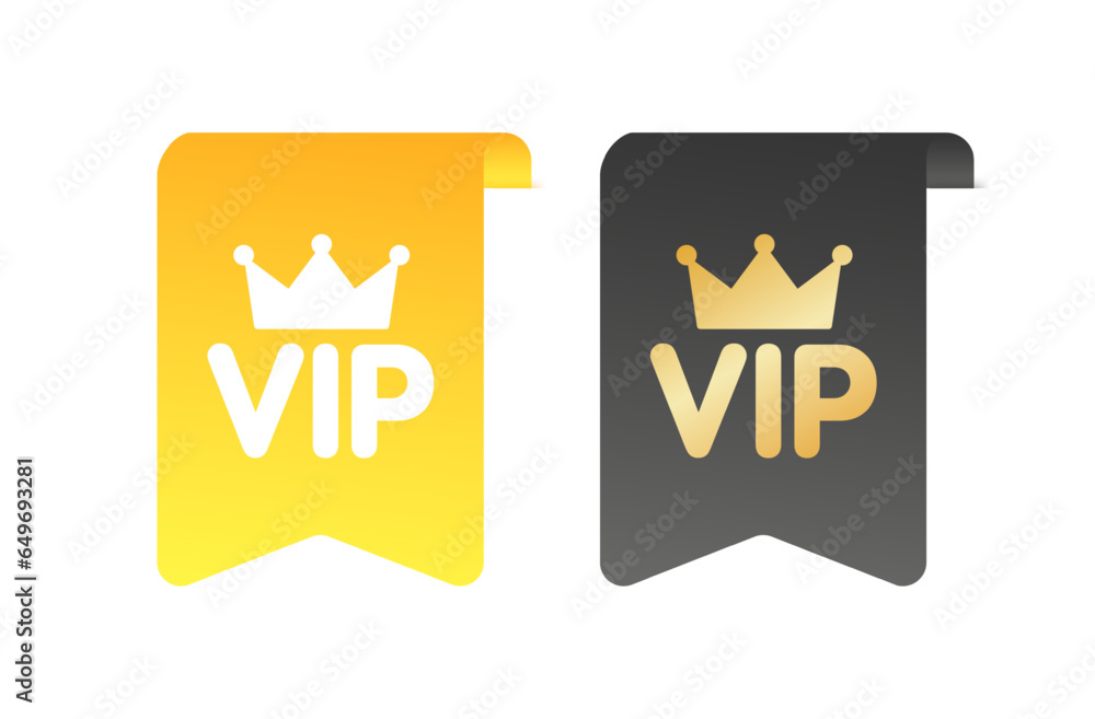 VIP posters. Flat, gold, VIP poster, VIP status, icons for business ...