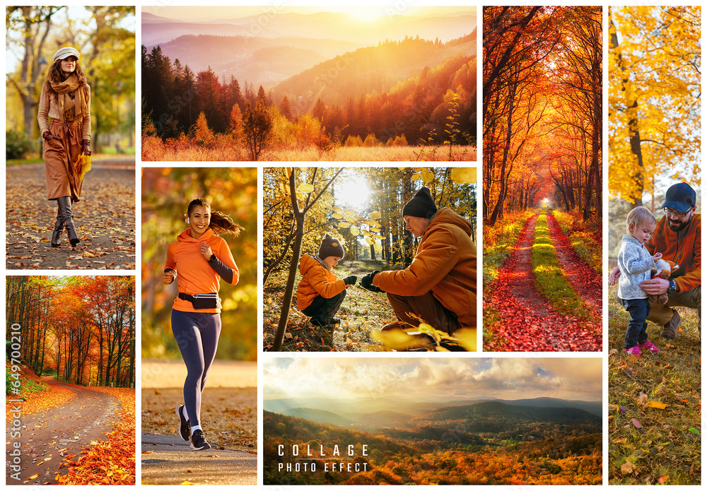 Photo Collage Grid Effect Mockup Stock Template | Adobe Stock