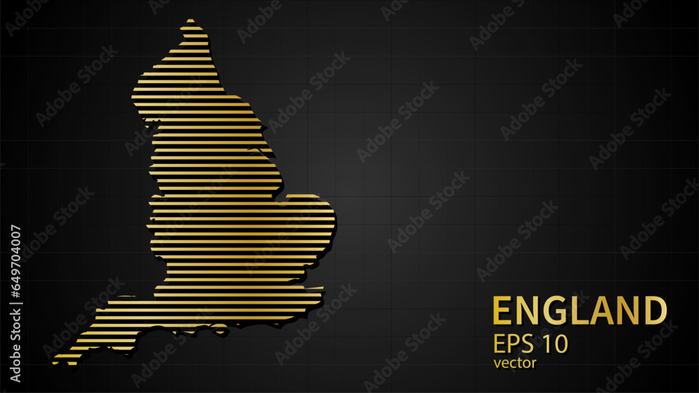 Vector gold map of England, futuristic modern website background or ...