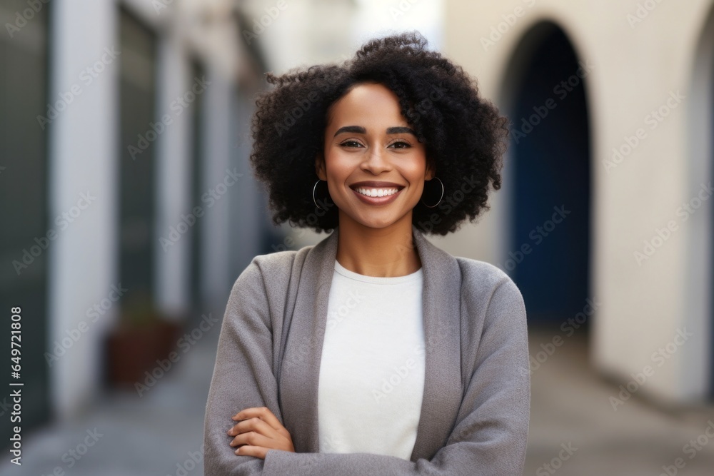medium shot portrait of a confident Kenyan woman in her 20s wearing a ...