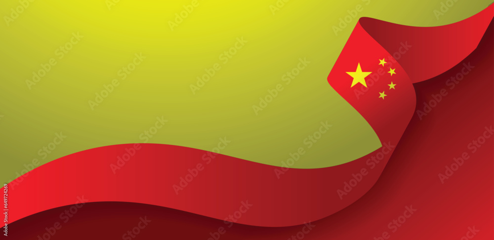 china flag ribbon vector background for independence day poster Stock ...
