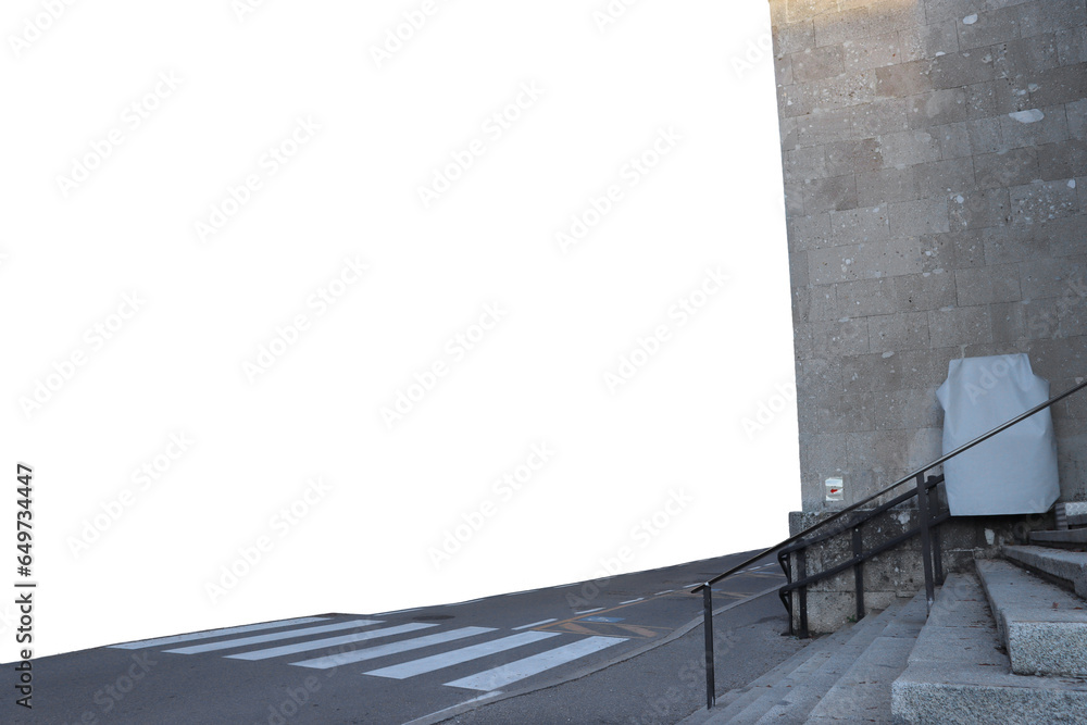 City road and building in the public area isolated PNG photo with ...