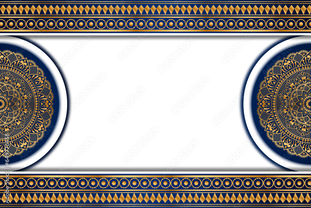 Luxury golden mandala rectangle corner certificate border pattern line ...