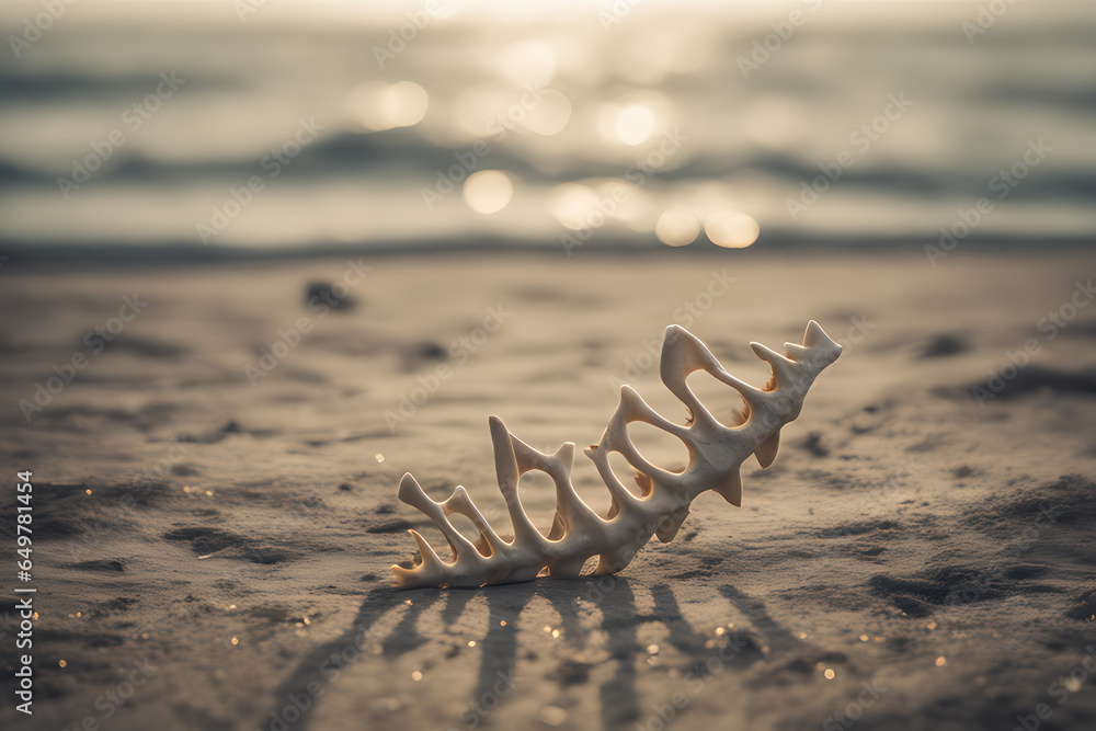 fishbone on dry and cracked earth, climate change and global warming ...