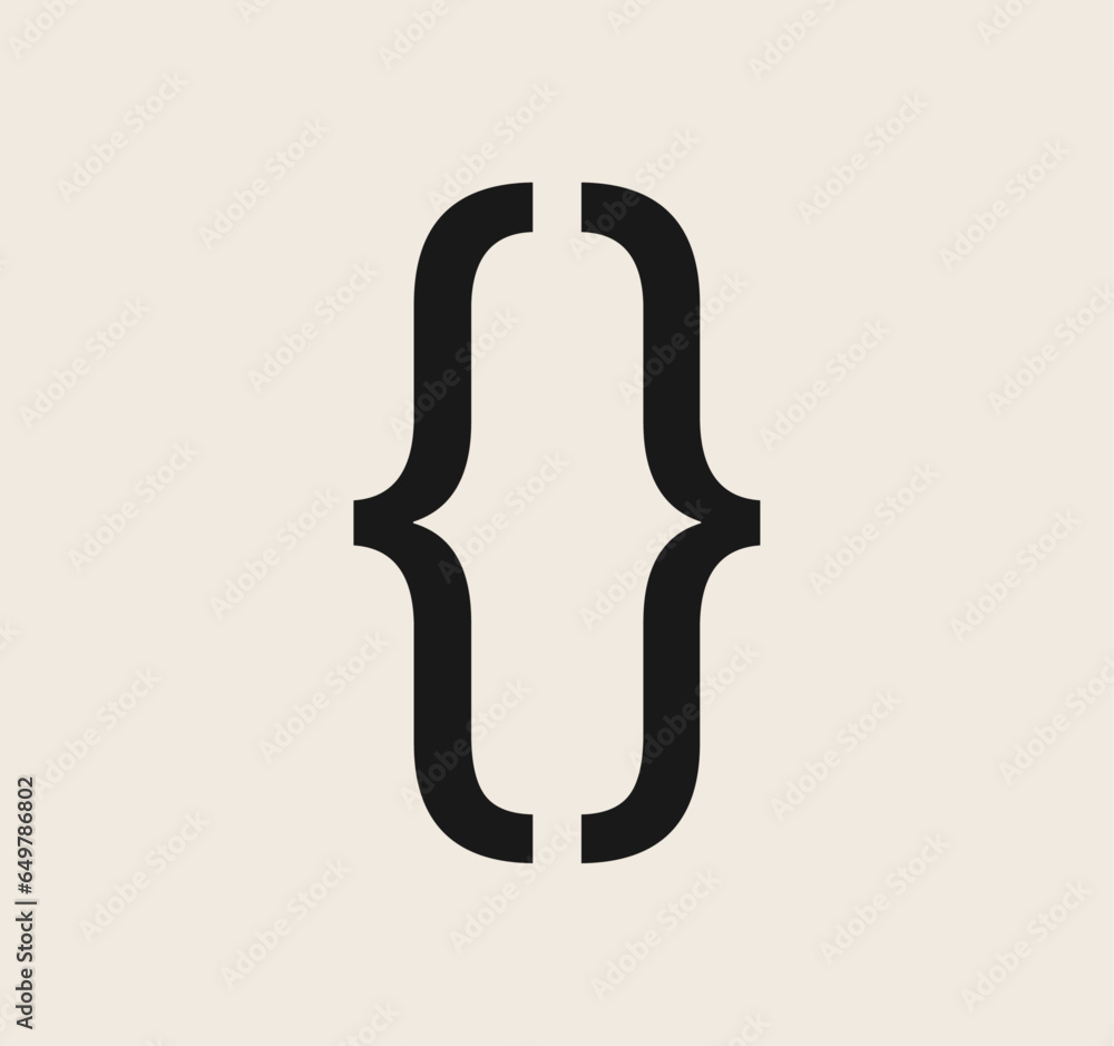 Curly braces symbol and dobule braces, symmetric sign for text quote ...