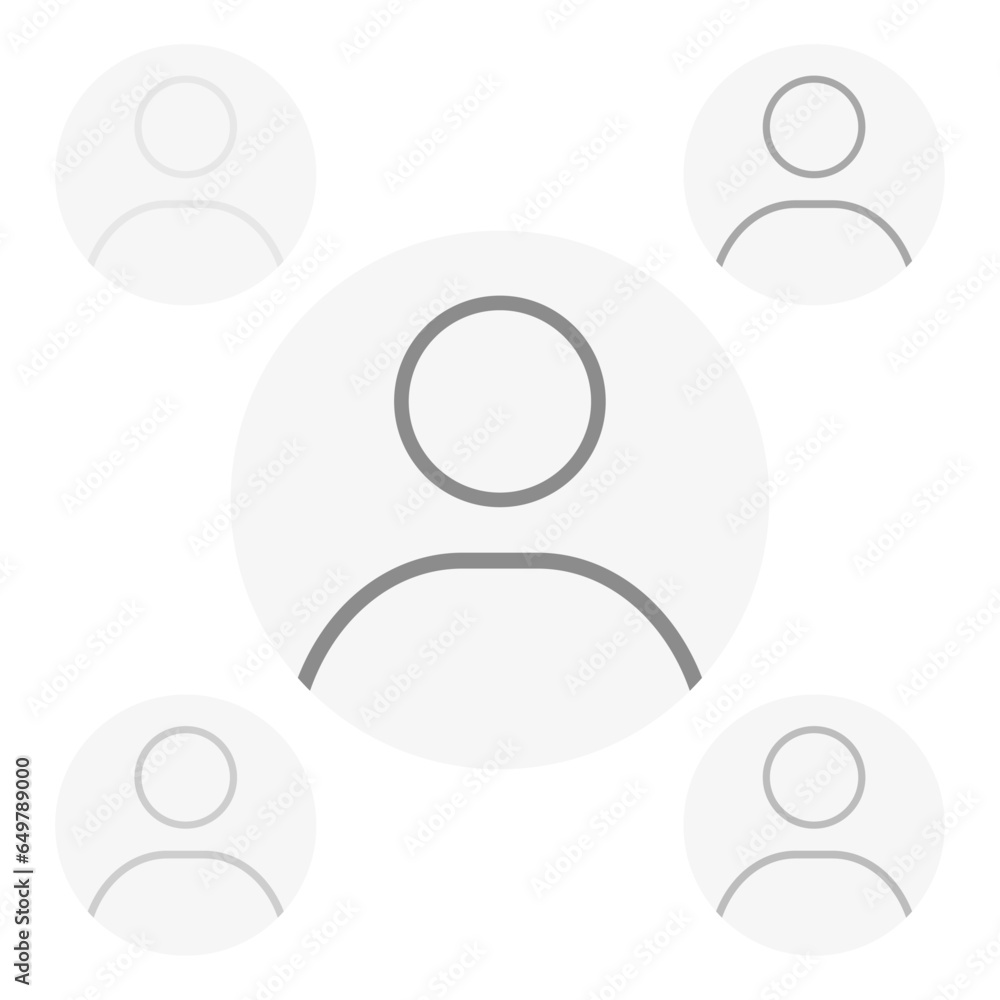 Vector flat illustration in grayscale. Avatar, user profile, person ...