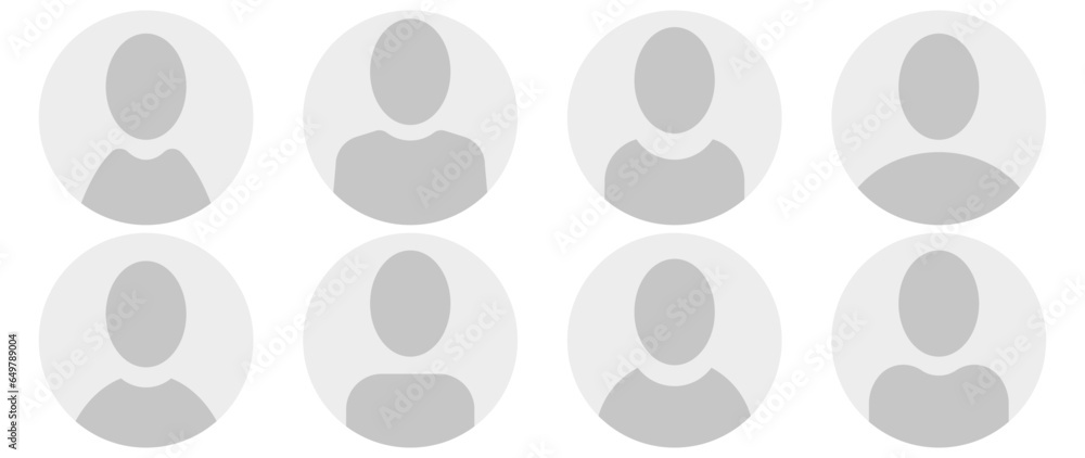 Vector flat illustration in grayscale. Avatar, user profile, person ...