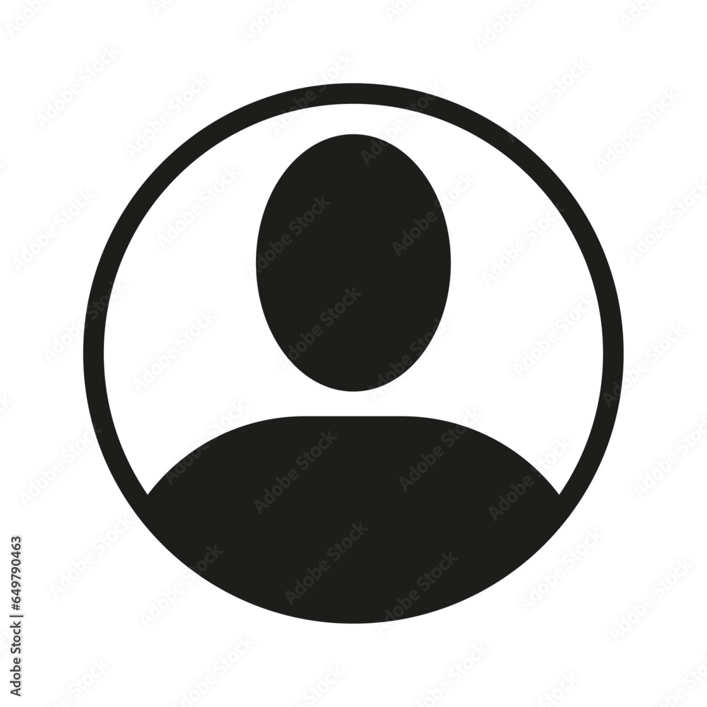 Vector flat illustration in black color. Avatar, user profile, person ...