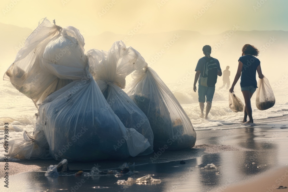 Beach Cleanup: Images of volunteers cleaning up beaches and coastal ...