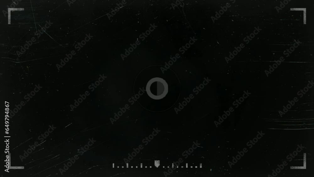 Camera recording screen overlays on black background, for horror or ...