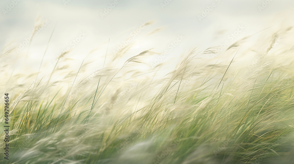 Sea of tall and wispy golden grasses that stretch endlessly across the ...