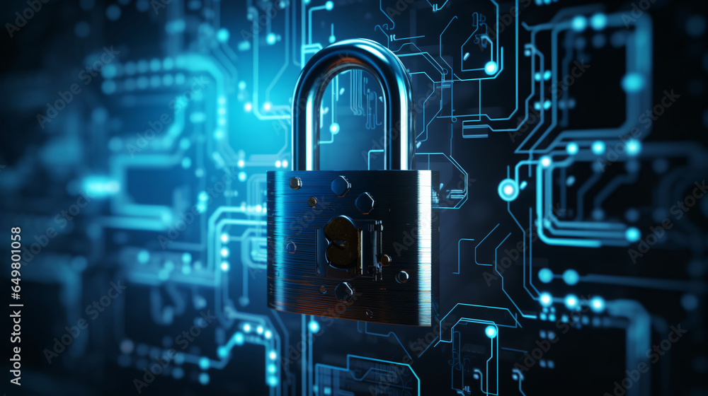 secure connection and cybersecurity service. features an up-close of a ...