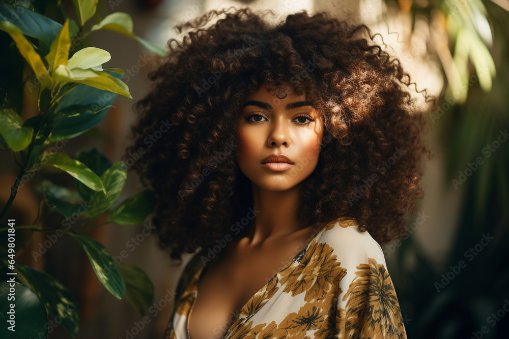 Generative Ai illustration of young woman model mixed race ...