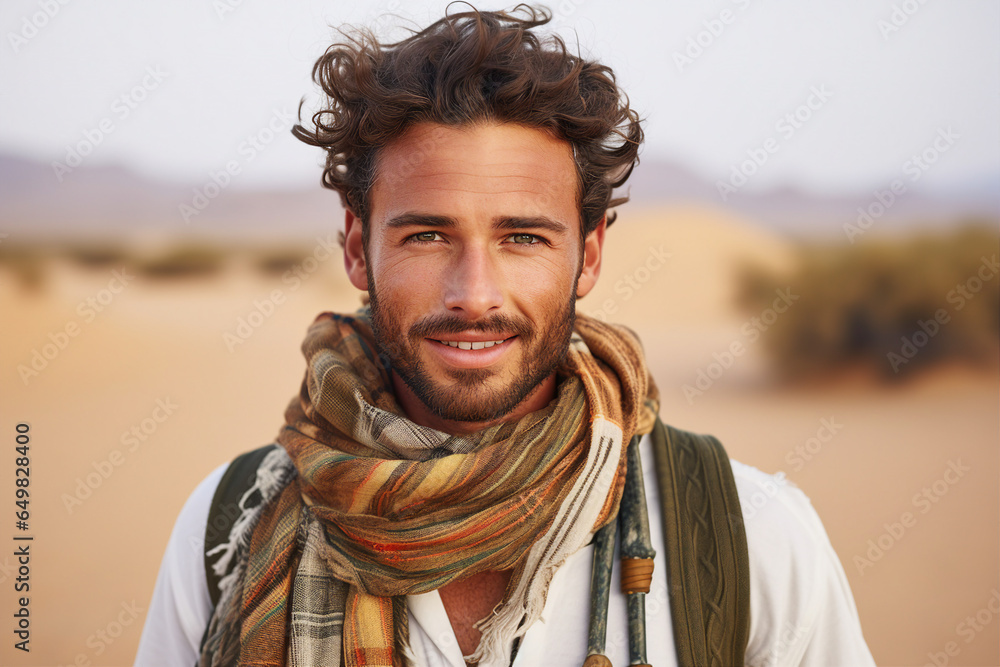 Young arab man in national clothes and turban Muslim man Saudi african ...