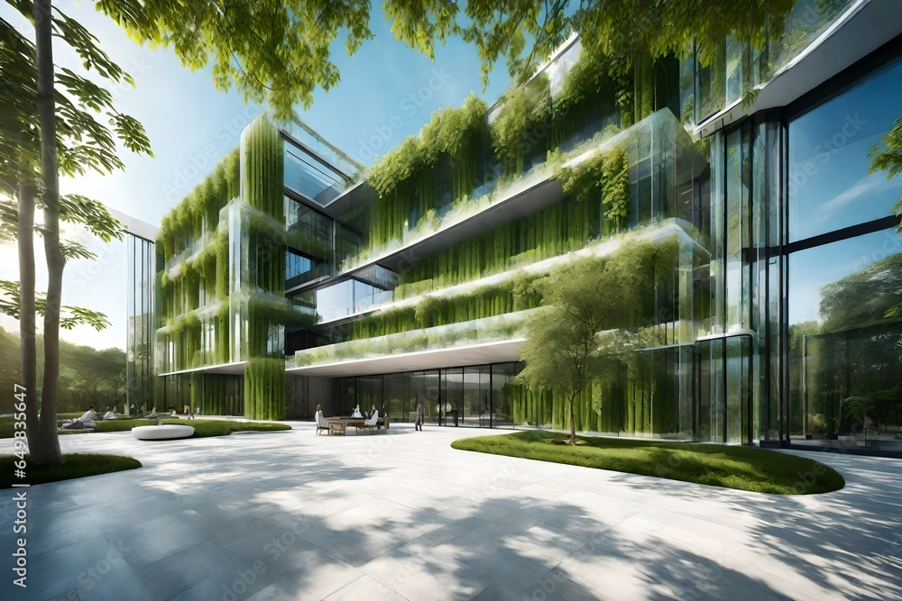 Foto de modern office building ,Eco-friendly building in the modern ...