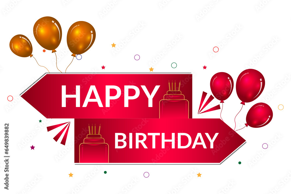 Happy birthday photo frame with birthday text typhography sticker ...