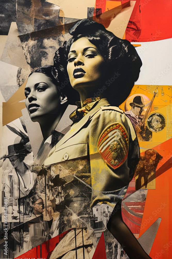 Generative AI collage illustration that showcases the strength and ...