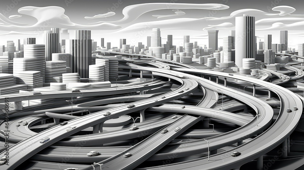 overpass highway overpasses elevated illustration transportation bridge ...