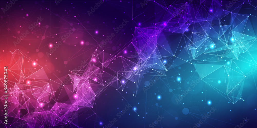 Abstract digital technology futuristic circuit blue pink background ...