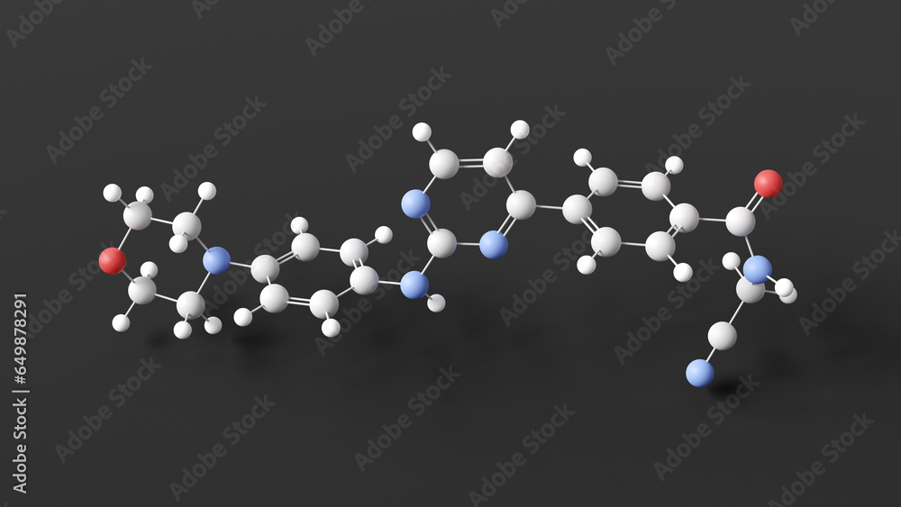 momelotinib molecule, molecular structure, inhibitor of janus kinases ...