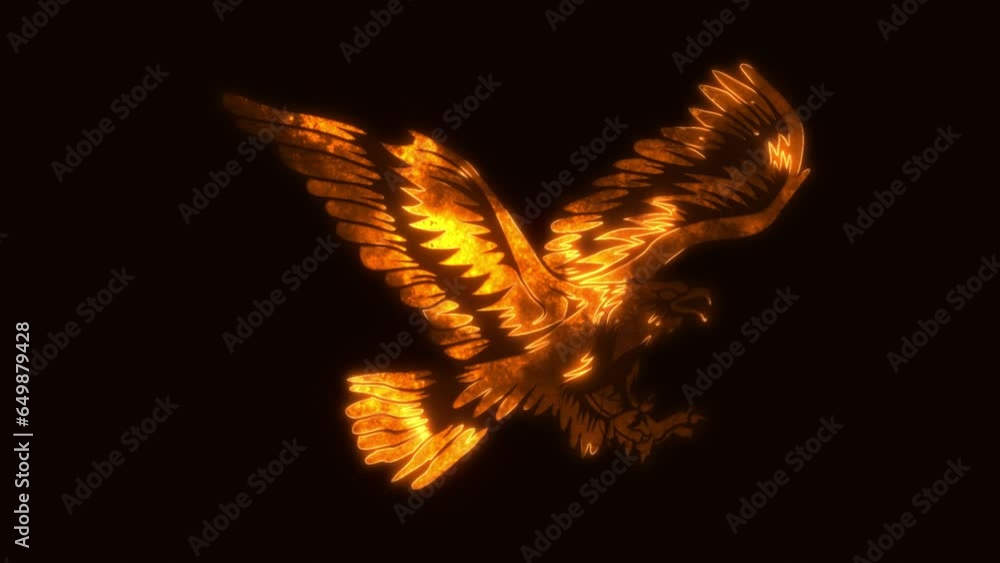 Golden Eagle Hawk Animated Logo - Loop Graphic Element Overlay Stock ...
