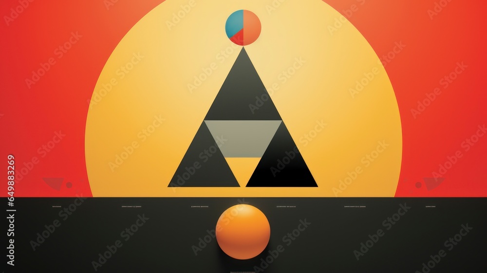 a minimalist poster featuring a Bauhaus-inspired interpretation of the ...