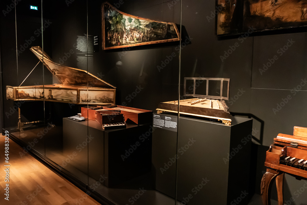 Interior of famous Amsterdam Rijksmuseum dedicated to arts and history ...