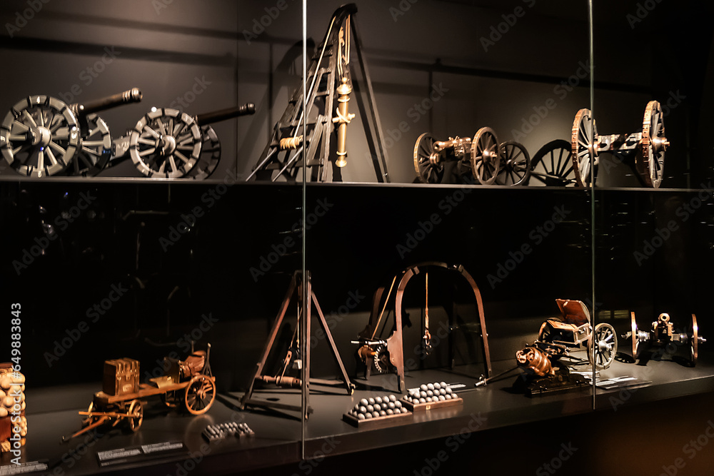 Interior of famous Amsterdam Rijksmuseum dedicated to arts and history ...