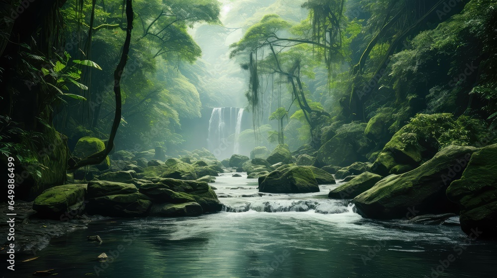 forest vietnamese rainforest dense illustration green vietnam, scenery ...
