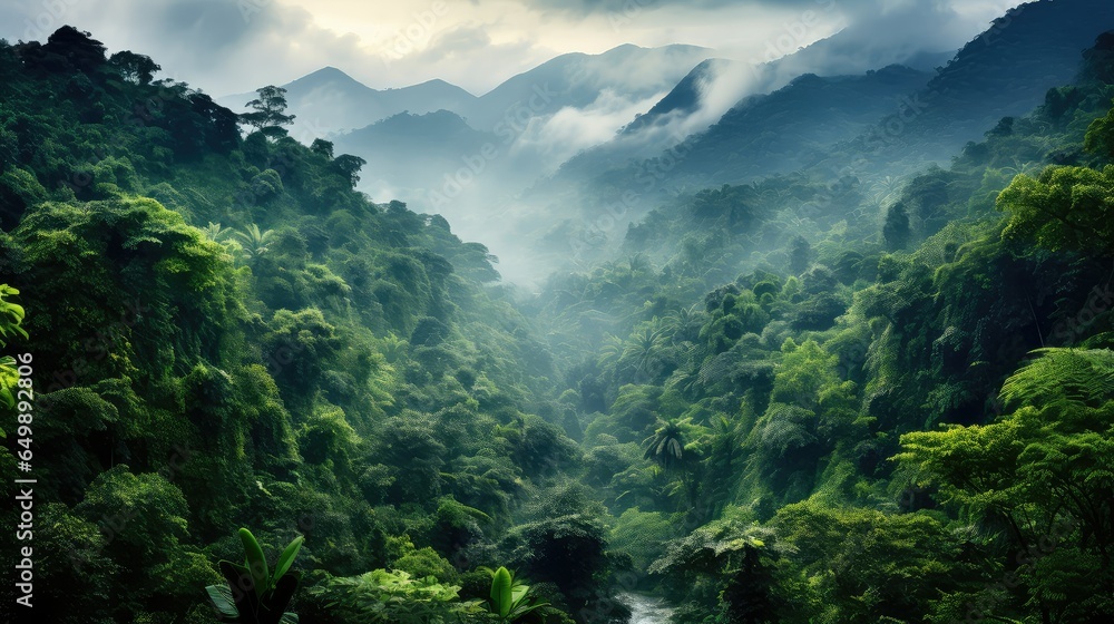 jamaica jamaican rainforest lush illustration tropical travel, jungle ...