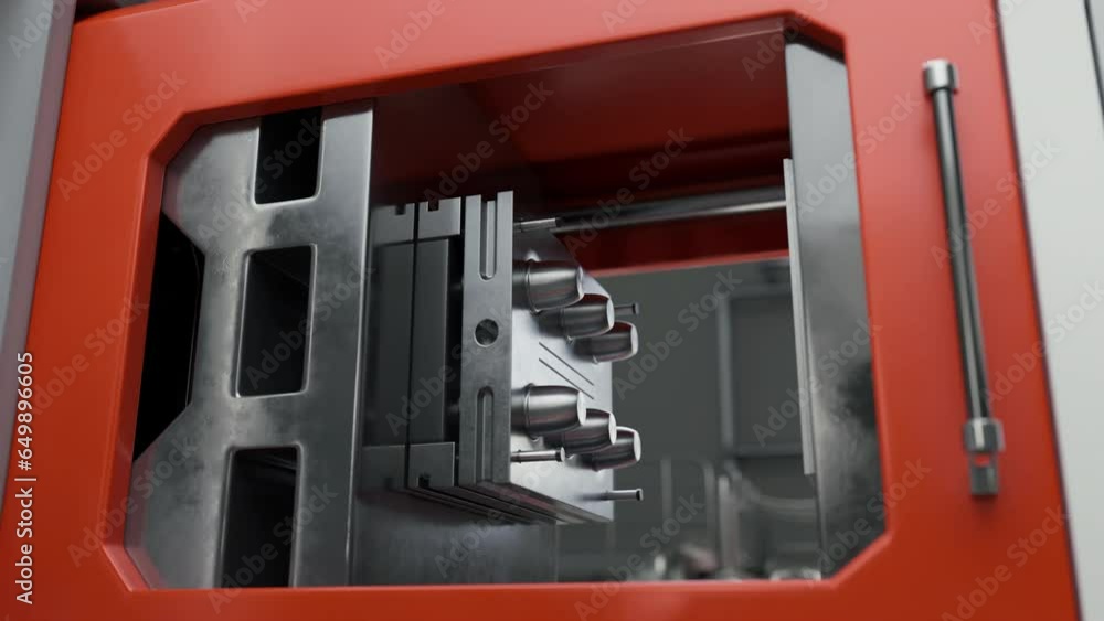 Automated equipment processing the raw materials at the production ...