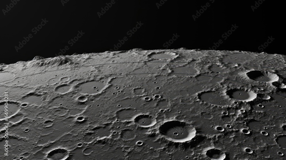 planet moon space landscape illustration science background, blue ...