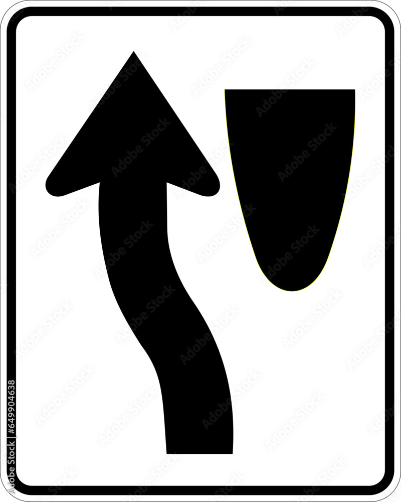 Vector graphic of a usa Keep Left MUTCD highway sign. It consists of a ...