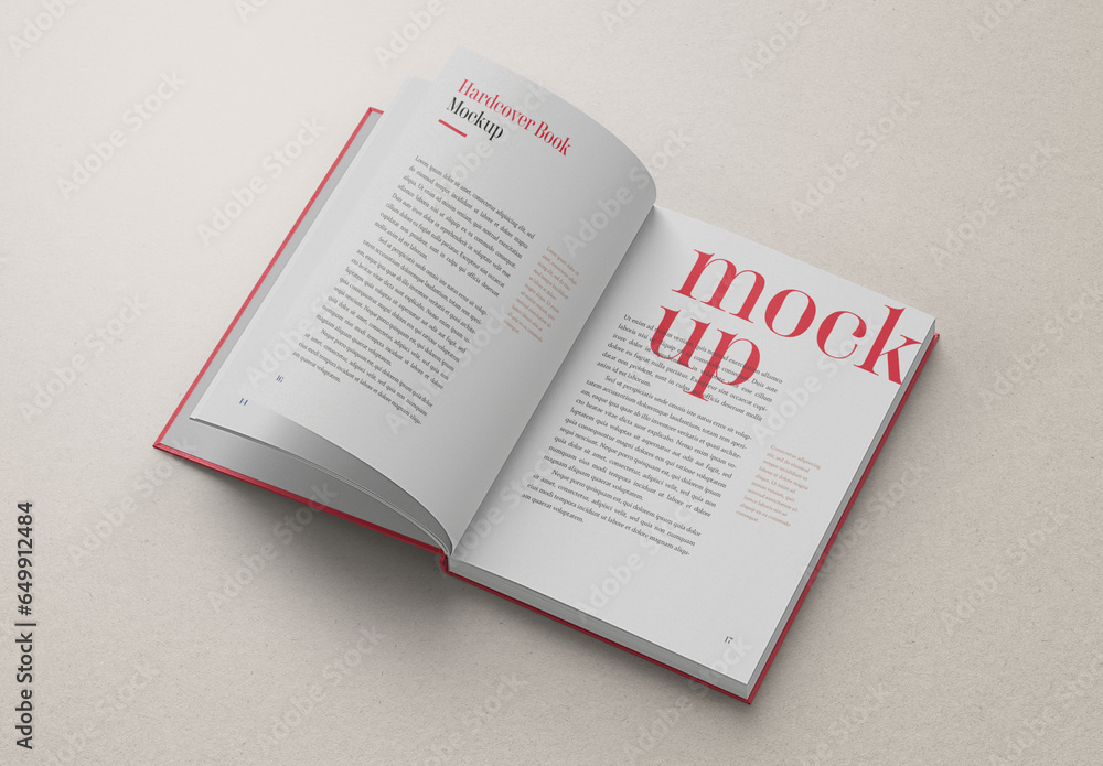 Open Hardcover Book Mockup Stock Template | Adobe Stock