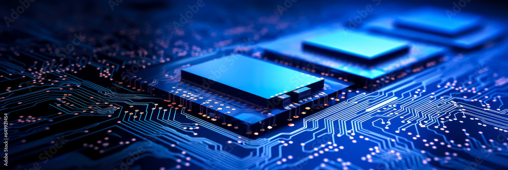Electronic computer hardware technology. Motherboard digital chip. Tech ...