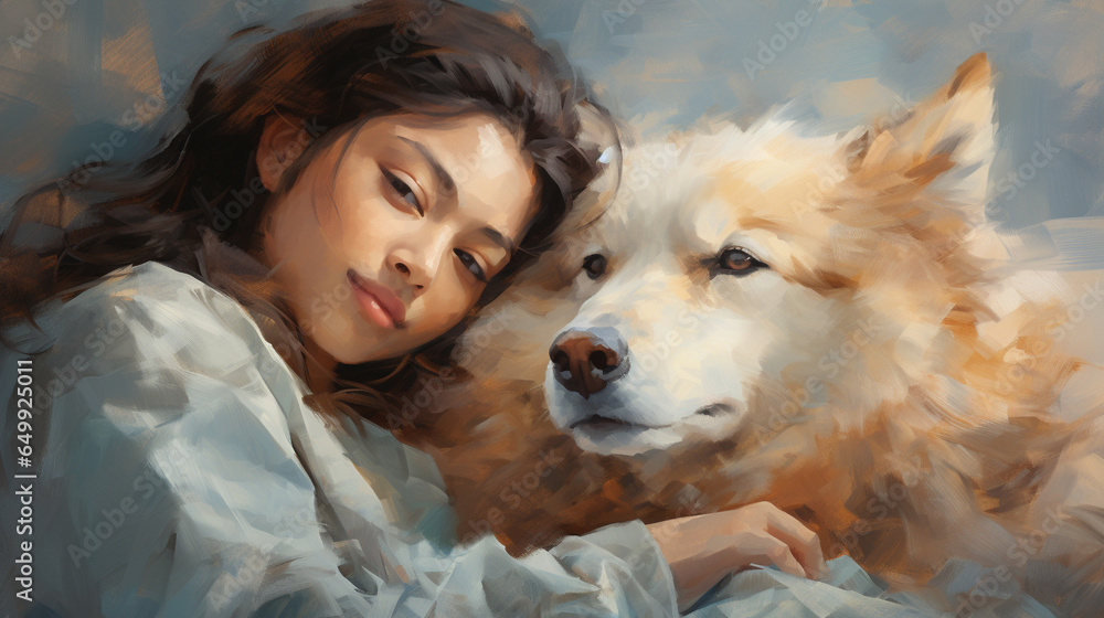 Cozy Companionship": An endearing embrace between human and furry ...