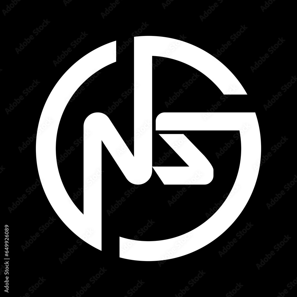 NS letter logo design on black background Initial Monogram Letter NS ...