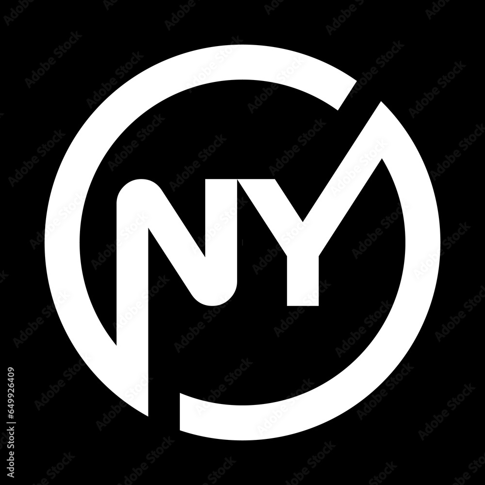 NY letter logo design on black background Initial Monogram Letter NY ...